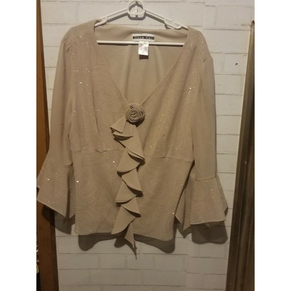 Dana Kay | Tops | Dana Kay Ruffled Top 22w Vneck Tiered Surplice ...